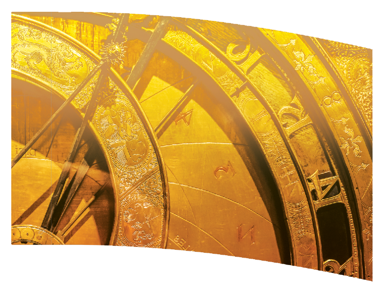 Pre-Designed Flags - Gold Astronomical Clock – Hipp Visual Solutions